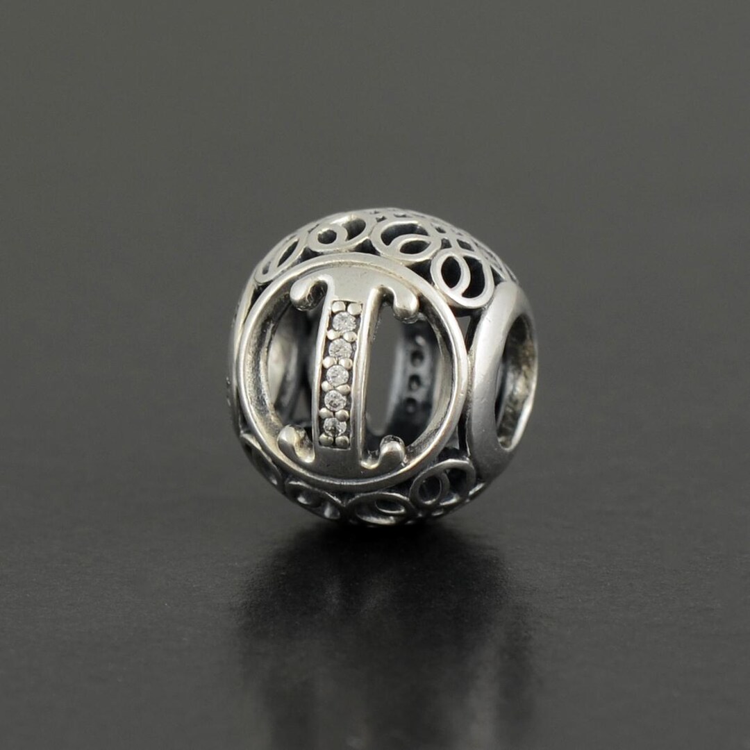 Genuine PANDORA Vintage I Openwork Alphabet Charm 791853CZ Sterling Silver Brand New RETIRED ...