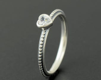 Genuine PANDORA Daisy Flower Band Ring 190934CZ Sterling Silver Cz ...