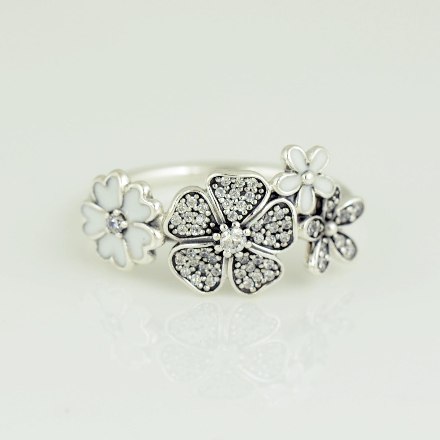 Genuine PANDORA Shimmering Bouquet Ring 190984CZ Sterling Silver Cz ...