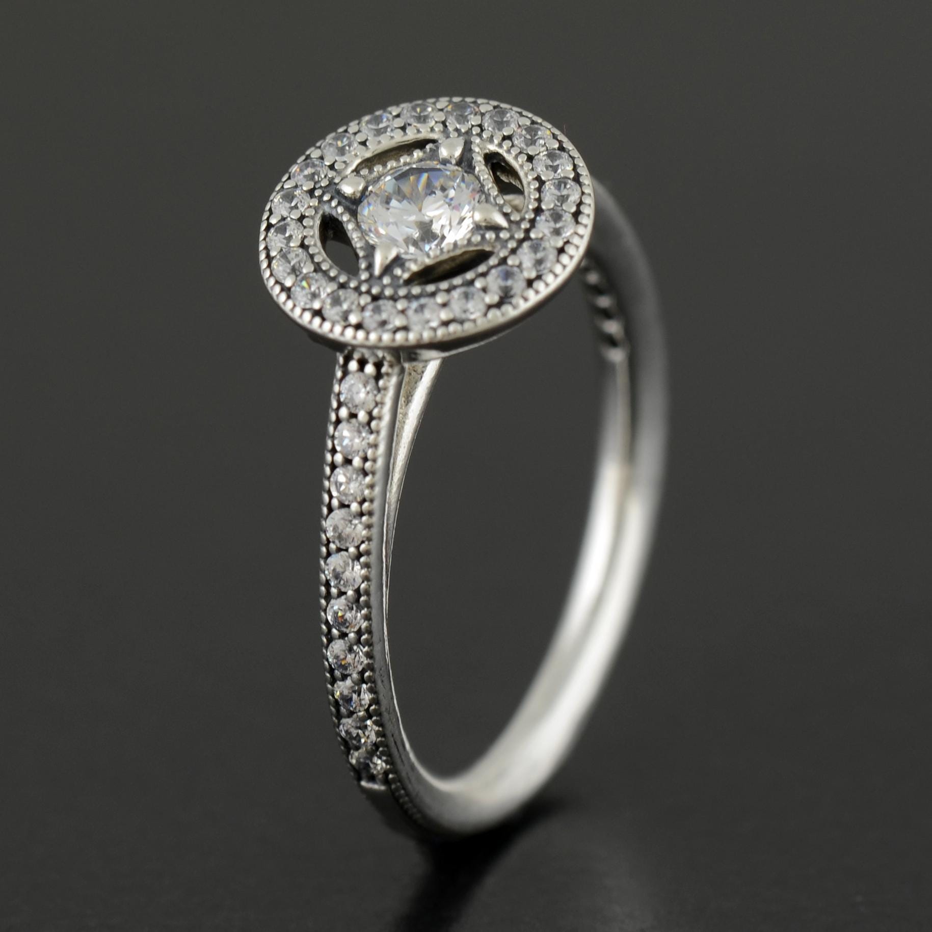 Genuine PANDORA Vintage Allure Ring 191006CZ Sterling Silver Genuine PANDORA Vintage Allure Ring 191006CZ Sterling Silver