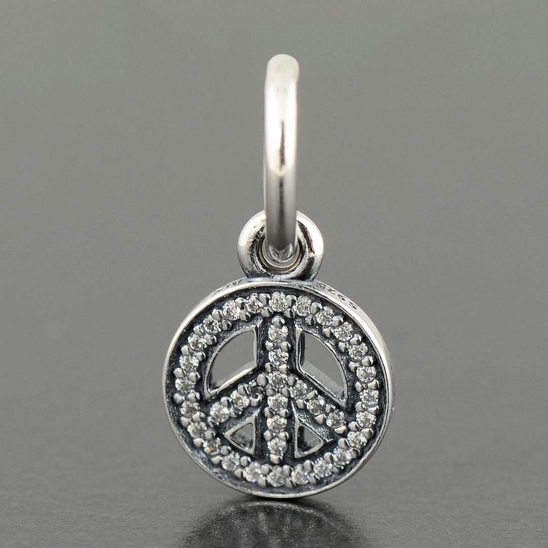 Genuine PANDORA Symbol of Peace Charm 791308CZ Sterling Silver Cz Brand ...