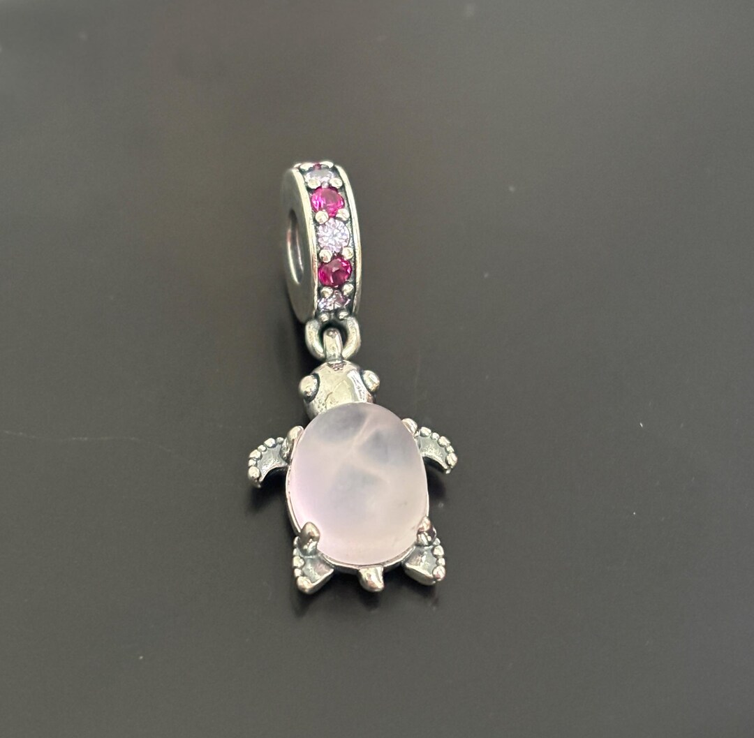 Genuine PANDORA Pink Murano Glass Sea Turtle Dangle Charm 798939C02 ...