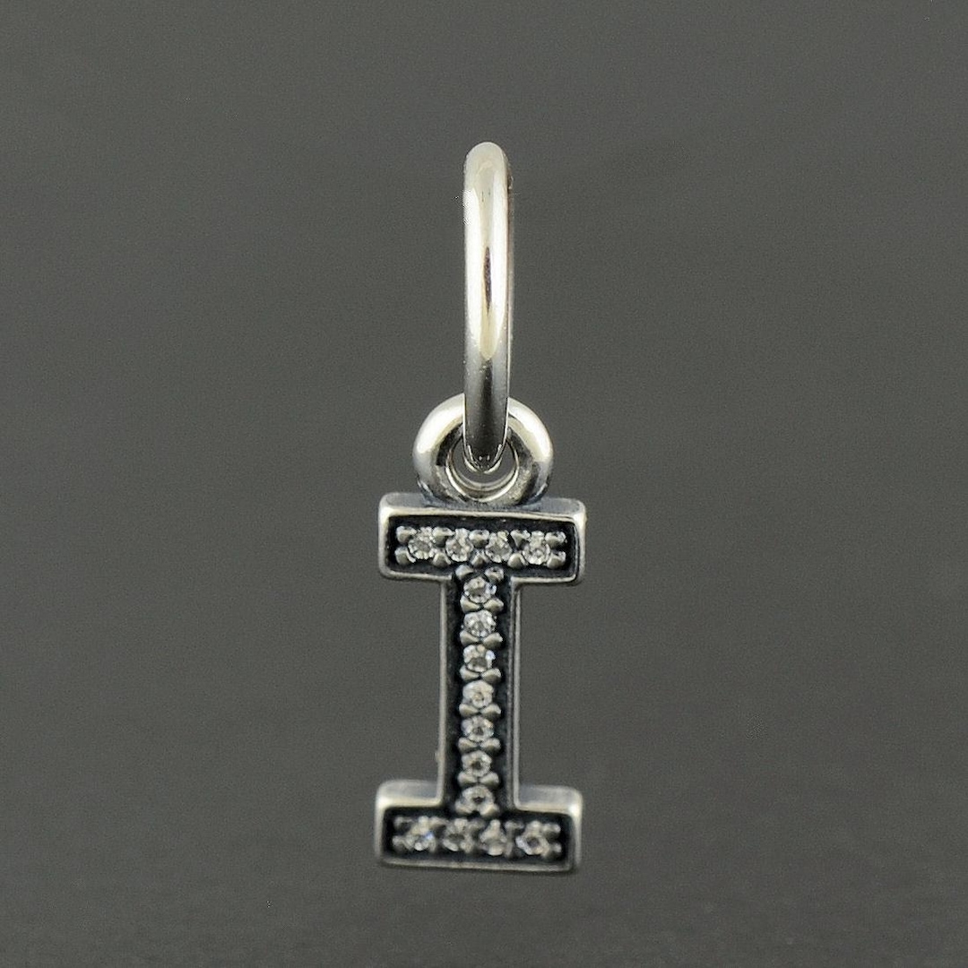 PANDORA Sparkling 'I' Initial Dangle Charm: Sterling Silver - Etsy