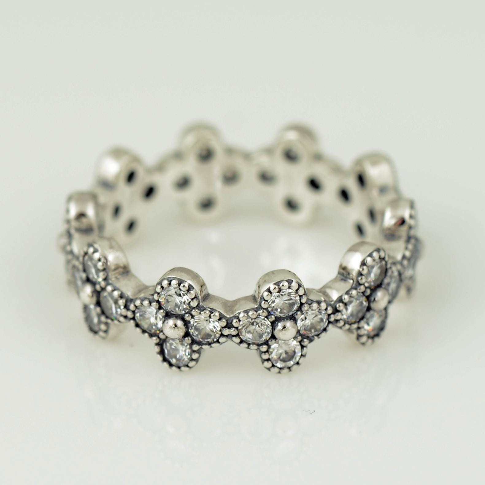 Genuine PANDORA Oriental Blossoms Ring 191000CZ Sterling Silver Cz ...