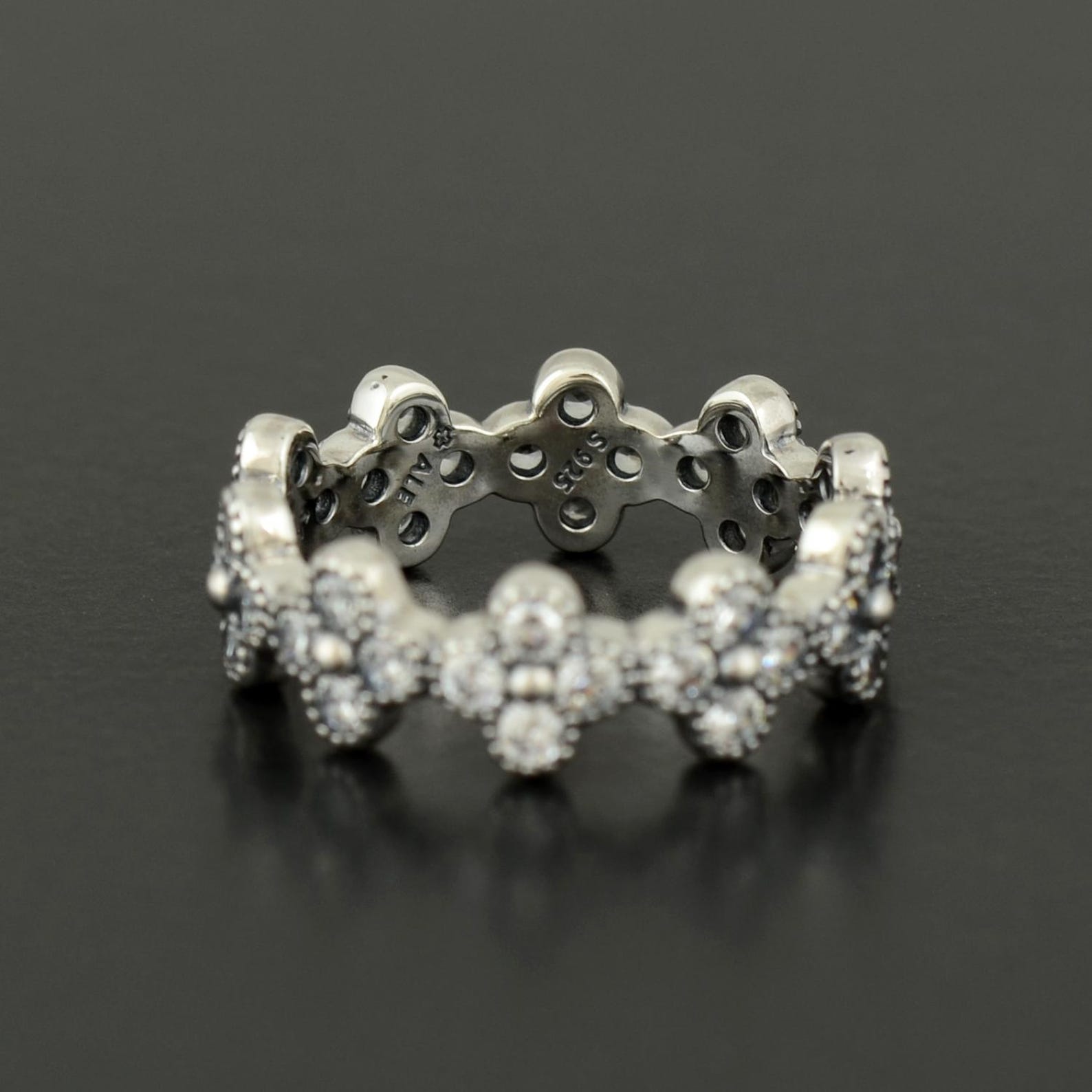 Genuine PANDORA Oriental Blossoms Ring 191000CZ Sterling Silver Cz ...