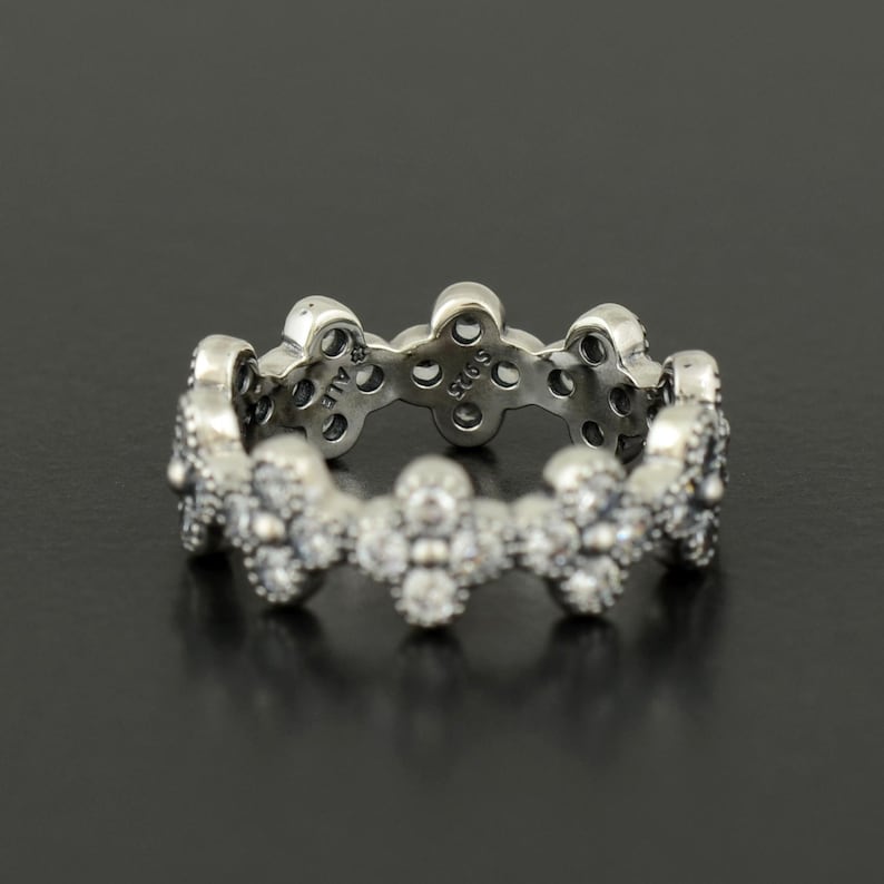 Genuine PANDORA Oriental Blossoms Ring 191000CZ Sterling Silver Cz ...