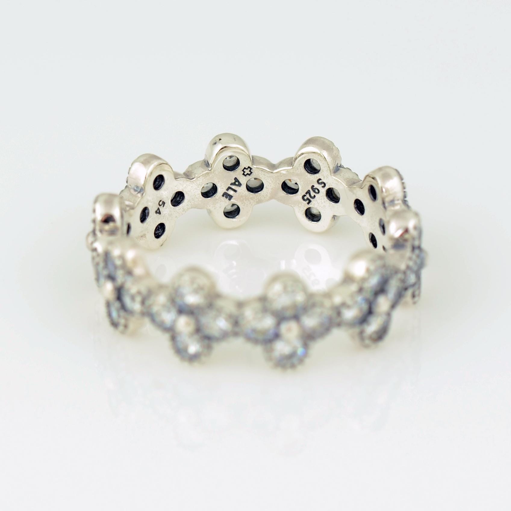 Genuine PANDORA Oriental Blossoms Ring 191000CZ Sterling Silver Cz ...