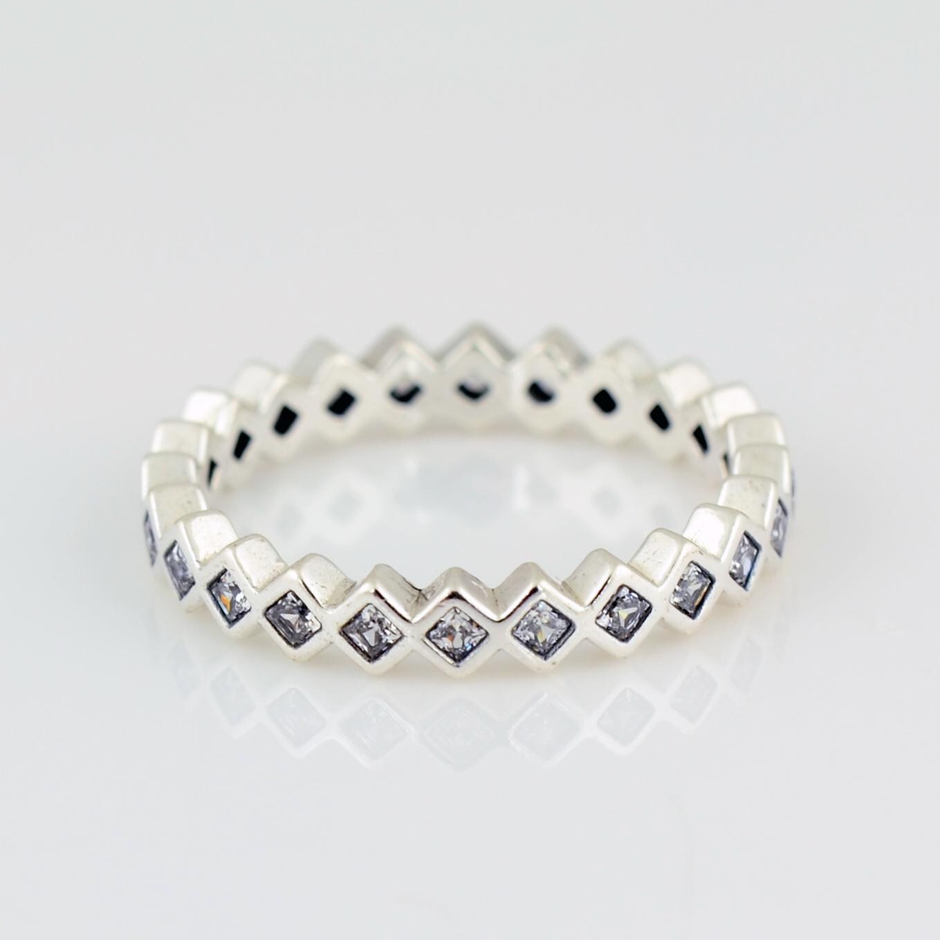 Genuine PANDORA Alluring Princess Ring 190944CZ Sterling Silver Cz ...
