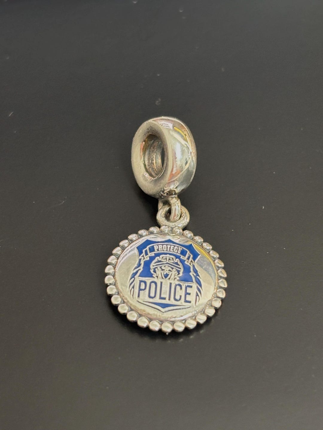 Genuine PANDORA Police Badge Dangle Charm Sterling Silver New RETIRED ...