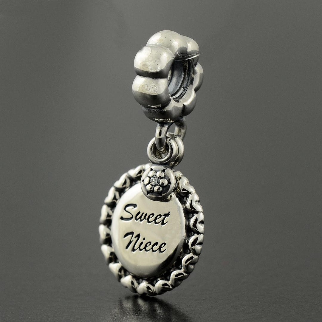Genuine PANDORA Sweet Niece Dangle Charm 791278CZ Sterling Silver Brand ...