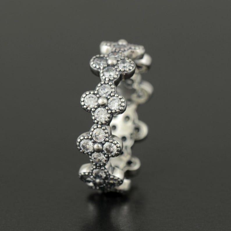 Genuine PANDORA Oriental Blossoms Ring 191000CZ Sterling Silver Cz ...