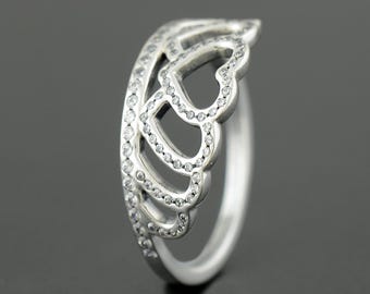 Genuine PANDORA Daisy Flower Band Ring 190934CZ Sterling Silver Cz ...