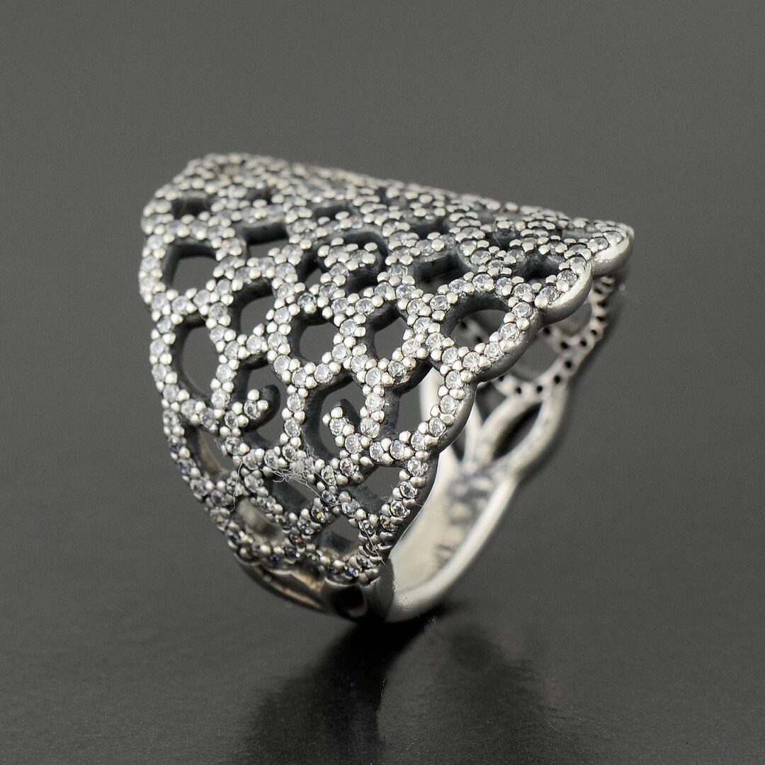 Genuine PANDORA Shimmering Lace Ring Size 50cm Retired Brand New Comes ...