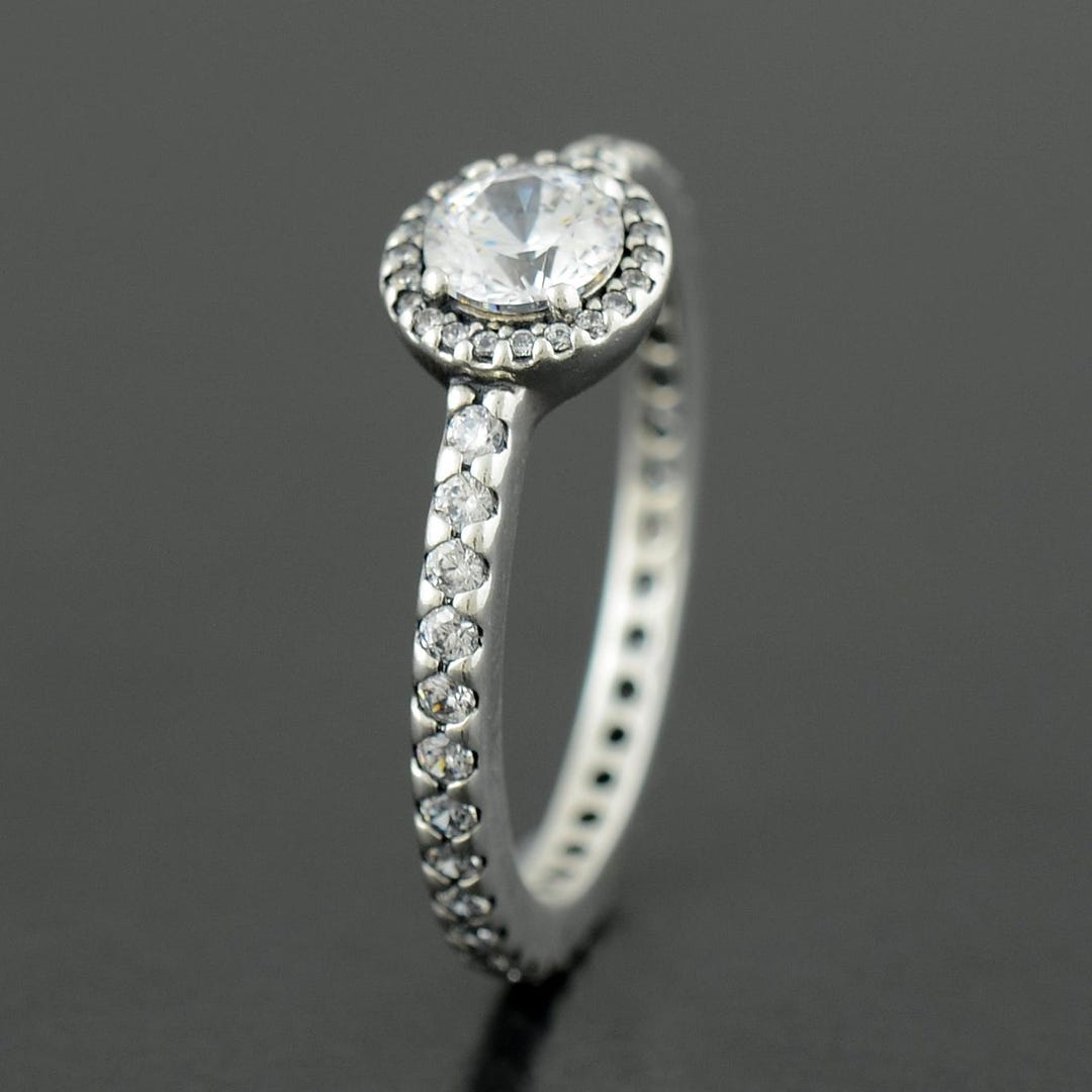 Genuine PANDORA Classic Elegance Ring 190946CZ Sterling Silver Cz Brand ...