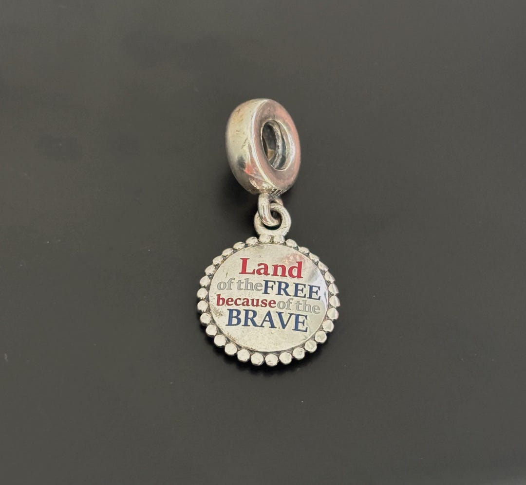 Genuine PANDORA Land of the Free Because of the Brave Dangle Charm ...