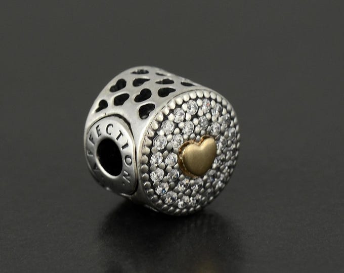 Genuine PANDORA Essence Affection Charm 796085cz Sterling Silver 14k ...