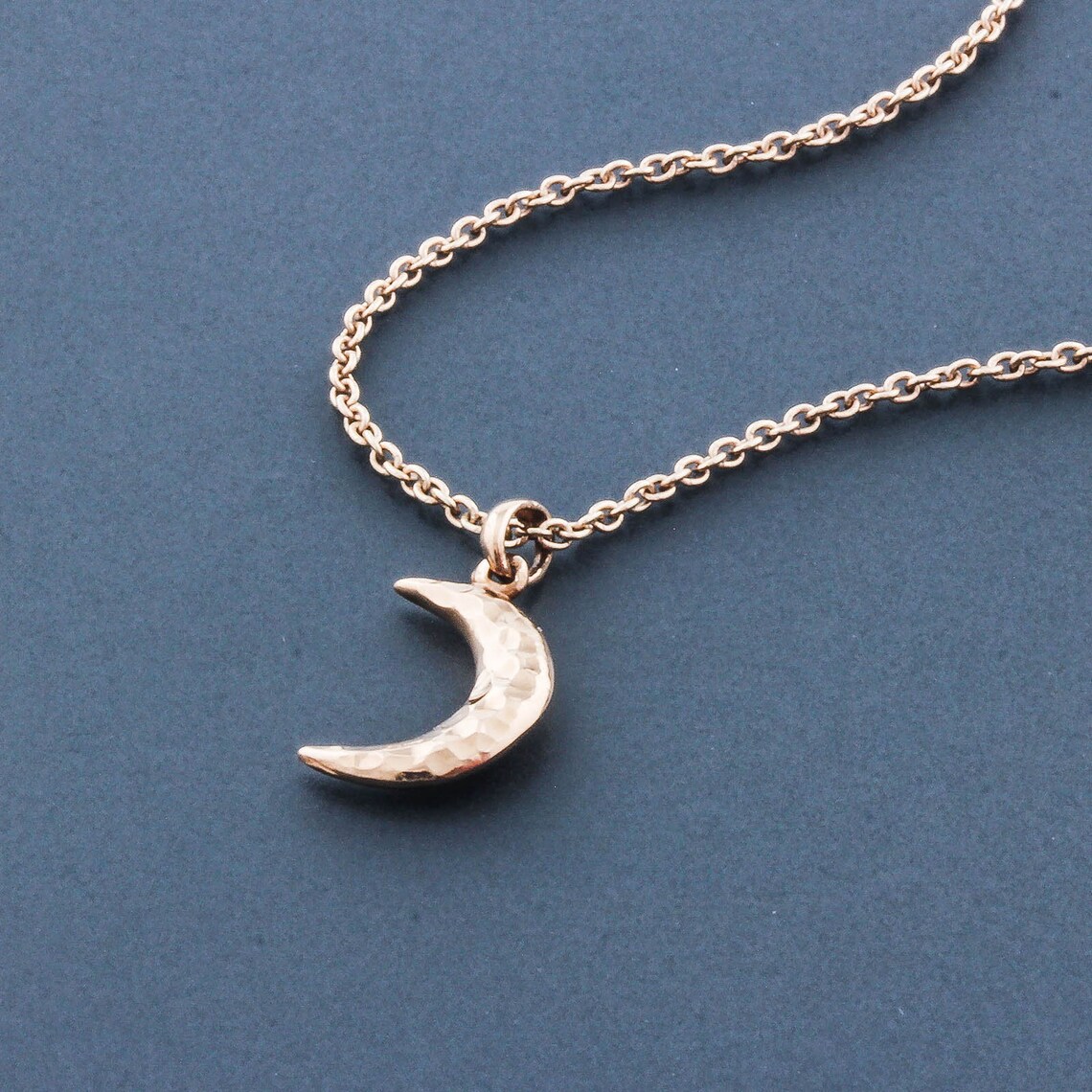 Half Moon Symbol Pendant / Sterling Silver Light Gold - Etsy