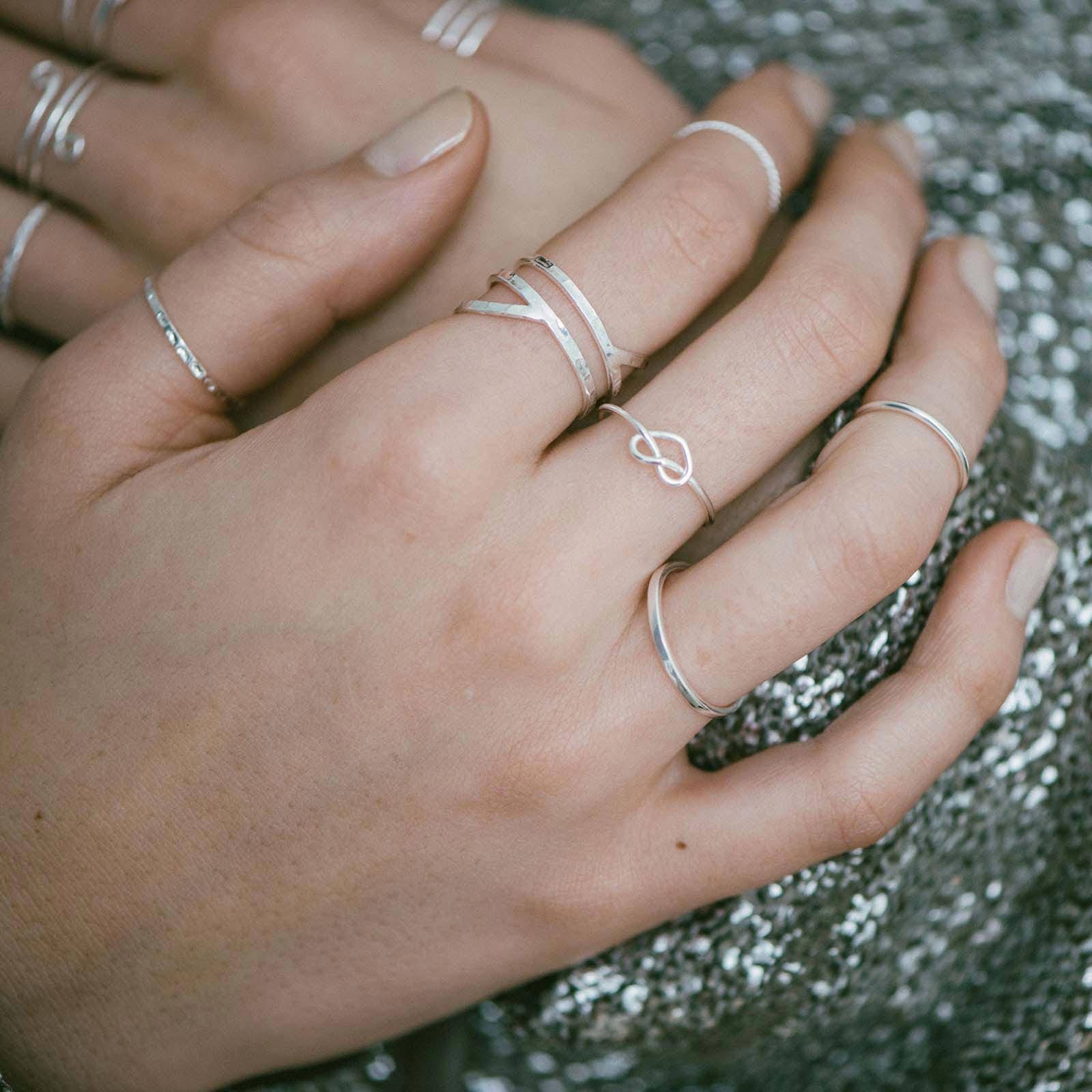Stacking Round Shape Sterling Silver Ring Handmade Stacking - Etsy