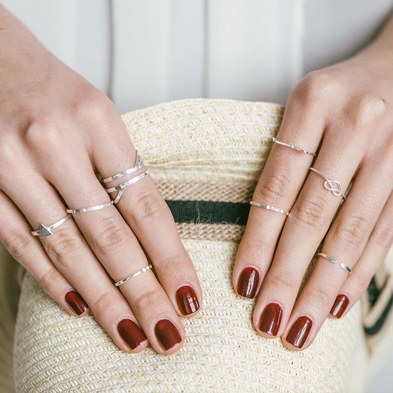 Stacking Round Shape Sterling Silver Ring Handmade Stacking - Etsy