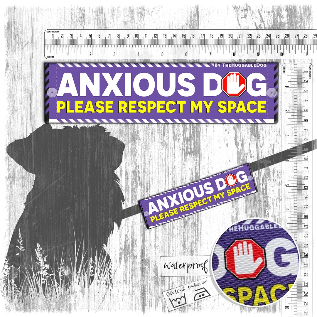 ANXIOUS Dog, Please Respect My SPACE. Warning Leash Sleeves for Anxious ...