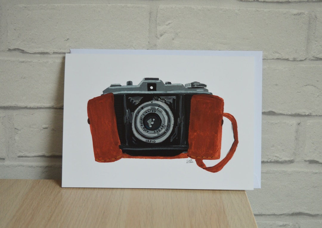 Camera Card, Retro Camera, Camera Painting Card, Vintage, Hobby ...