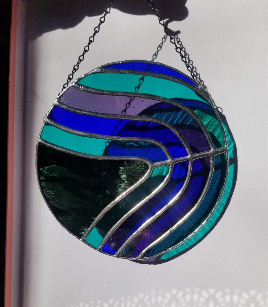 Blue Wave Mirror Stained Glass - Etsy