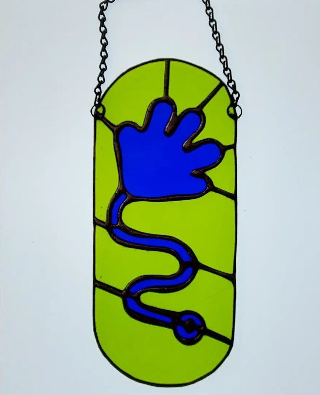 Blue Sticky Hand Stained Glass - Etsy