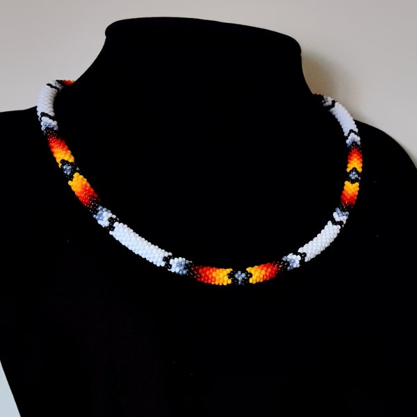Native Style Beaded Rope Necklace - Etsy