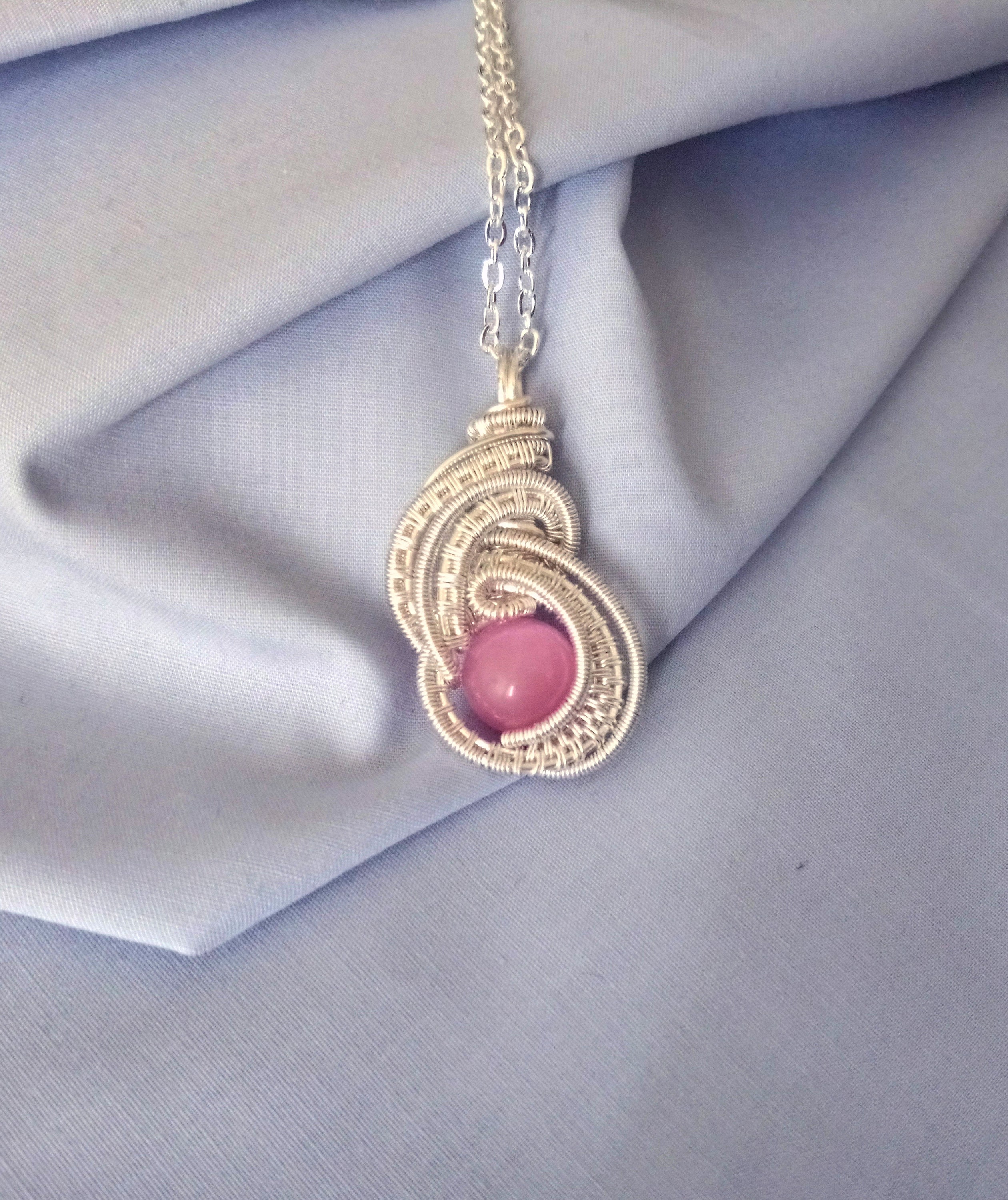 Pink Cat Eye Wire Wrapped Pendant Wire Wrapped Jewelry Gift - Etsy UK