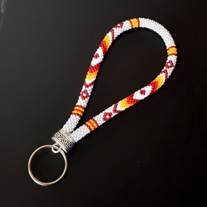 Light Grey Native American Indian Inspired Wristlet Keychain, Gifts for ...