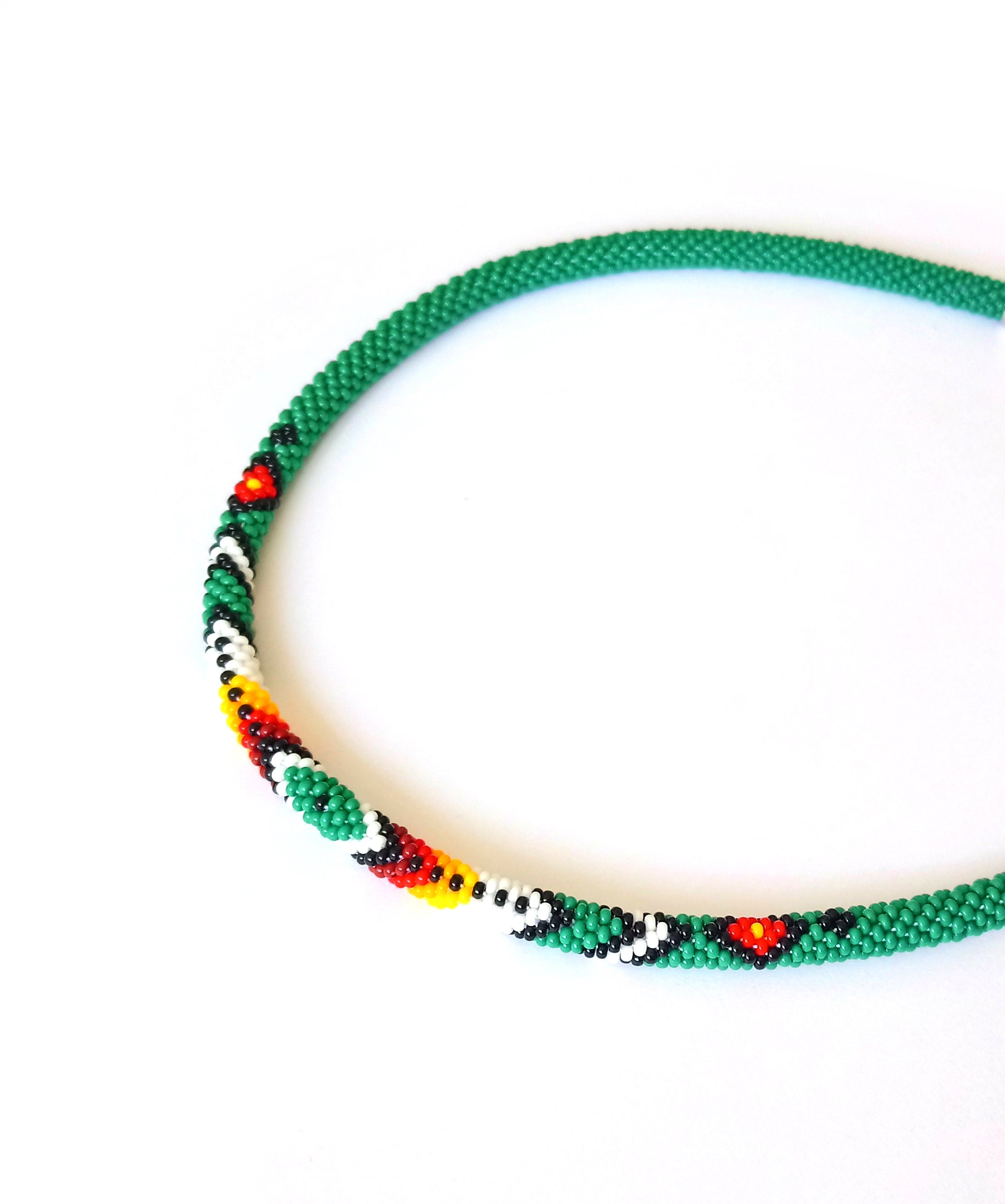 PINE GREEN Native American Beadwork Necklace Indian Style - Etsy