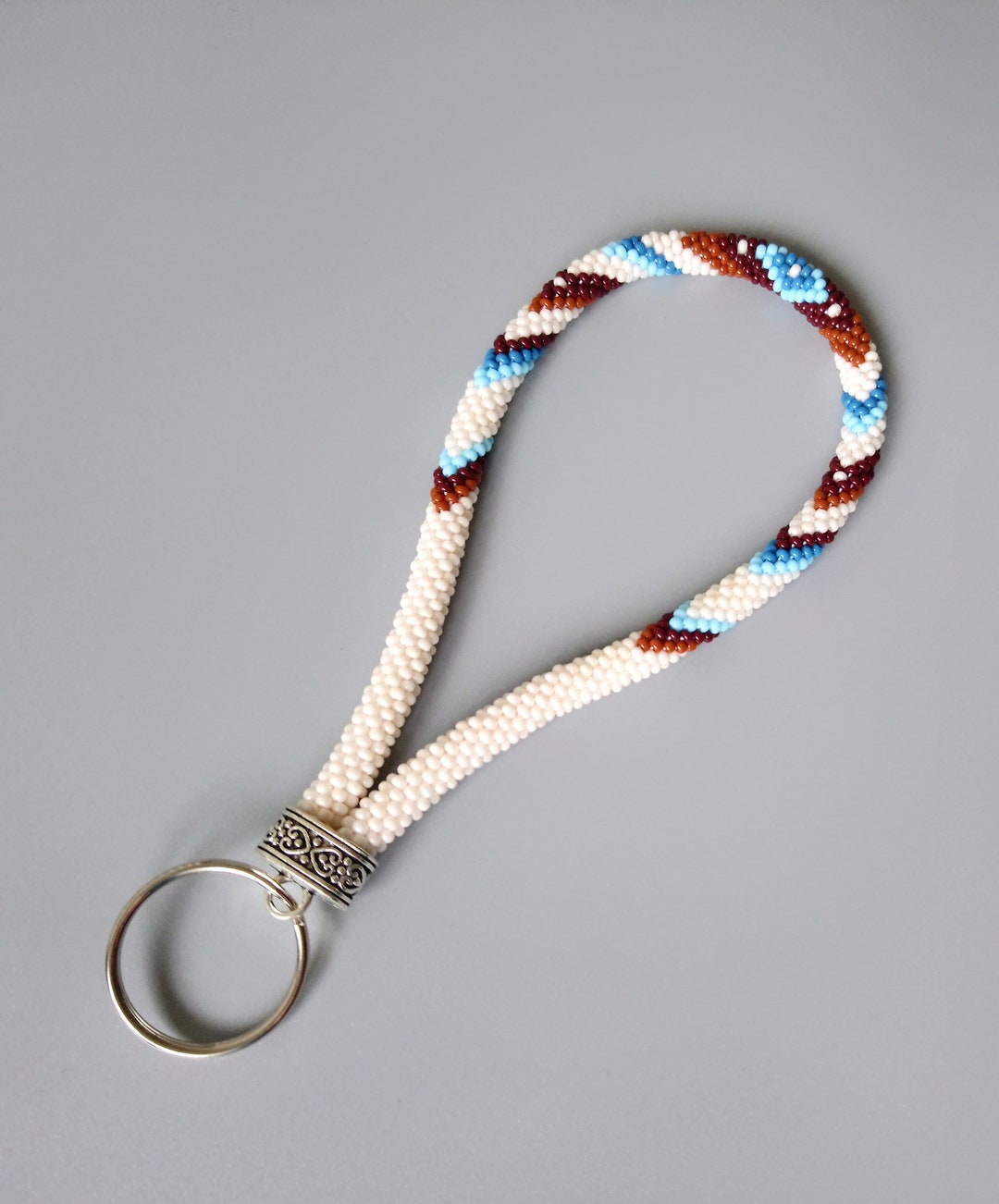 Cream Native American Indian Style Wristlet Keychain, Gifts for Her ...