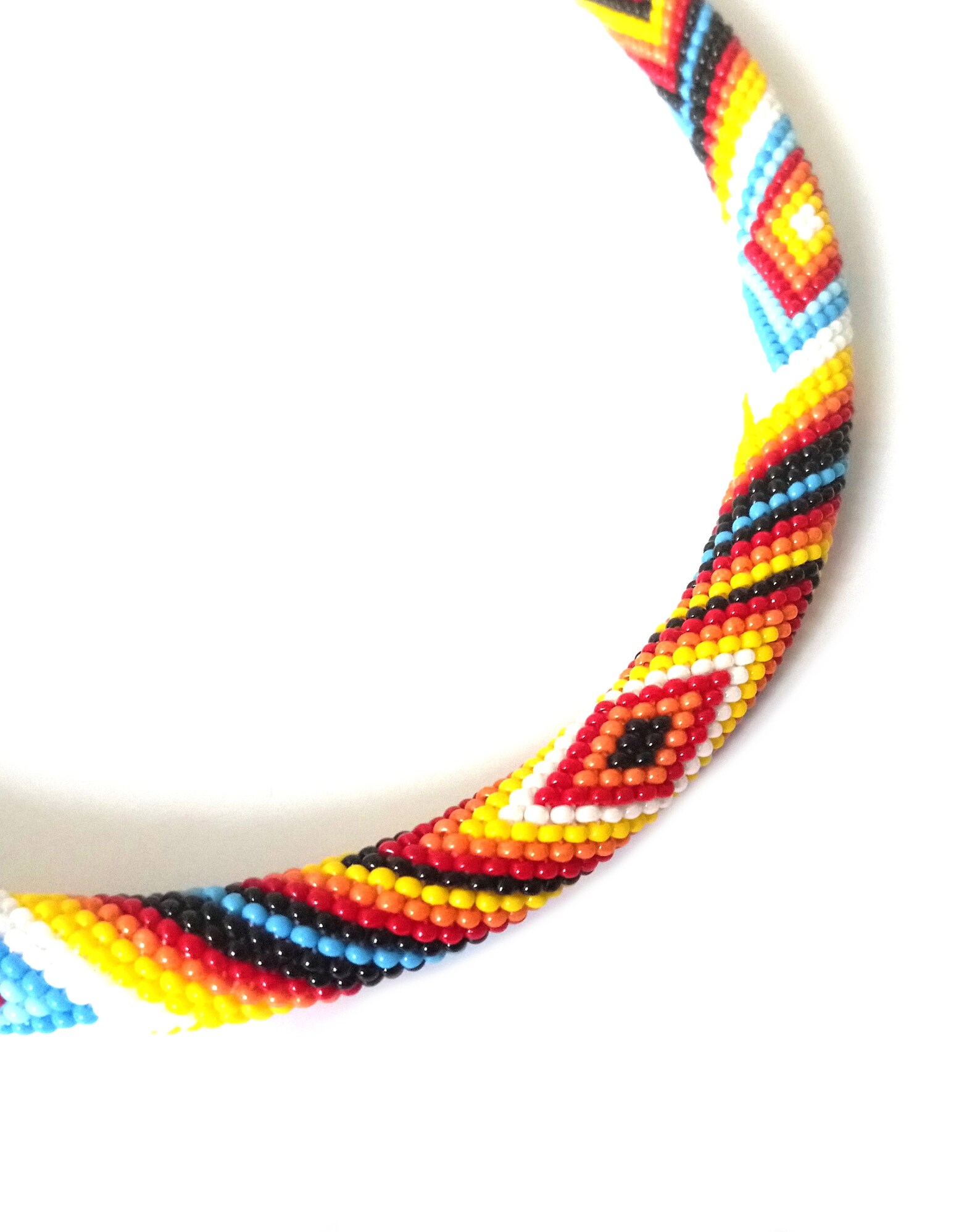 Native American Beadwork Necklace Beaded Crochet Native Style - Etsy