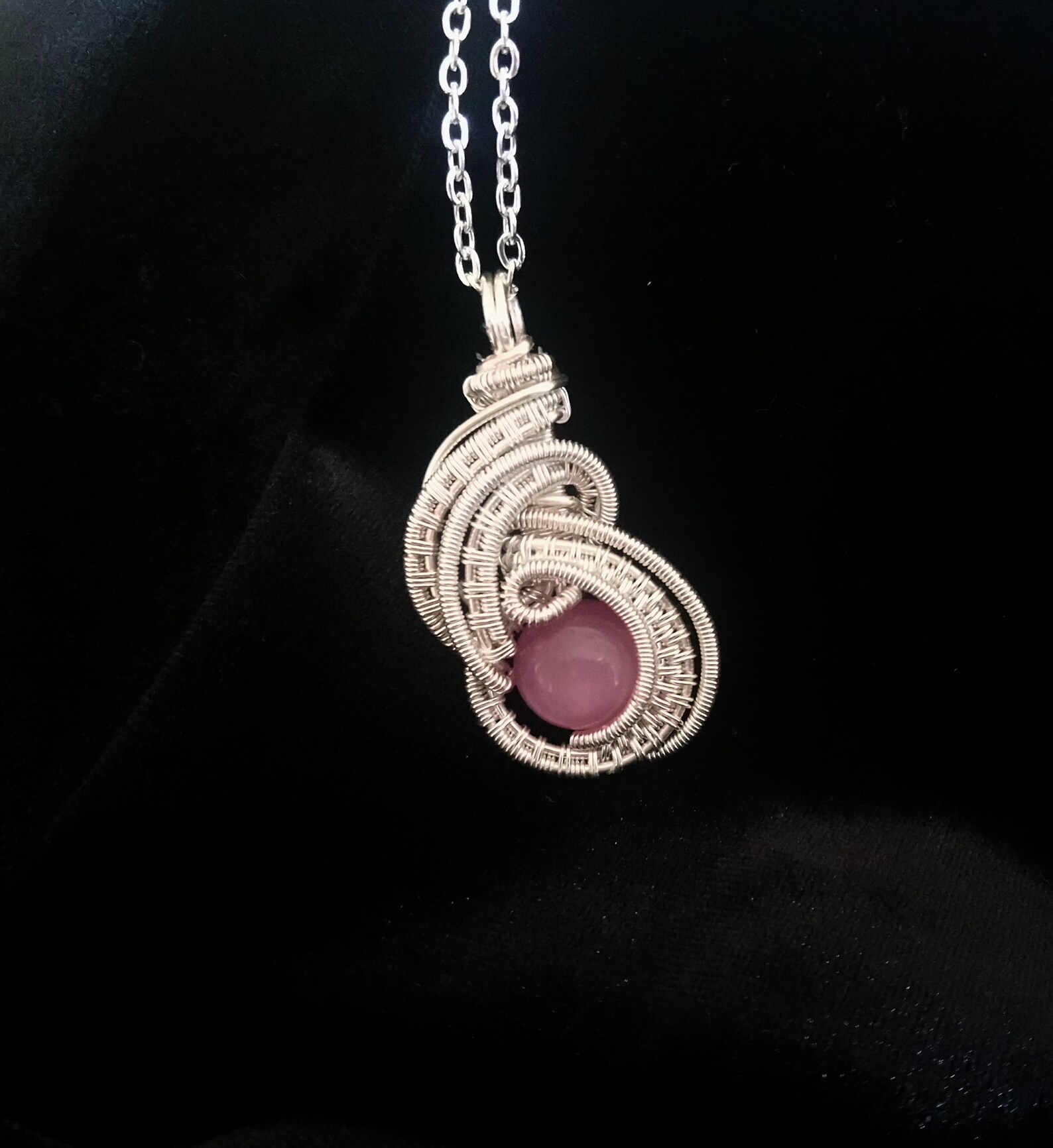 Pink Cat Eye Wire Wrapped Pendant Wire Wrapped Jewelry Gift - Etsy UK