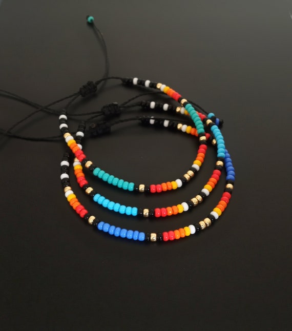 Native American Indian Beaded Bracelet Gift for Him B4 - Etsy