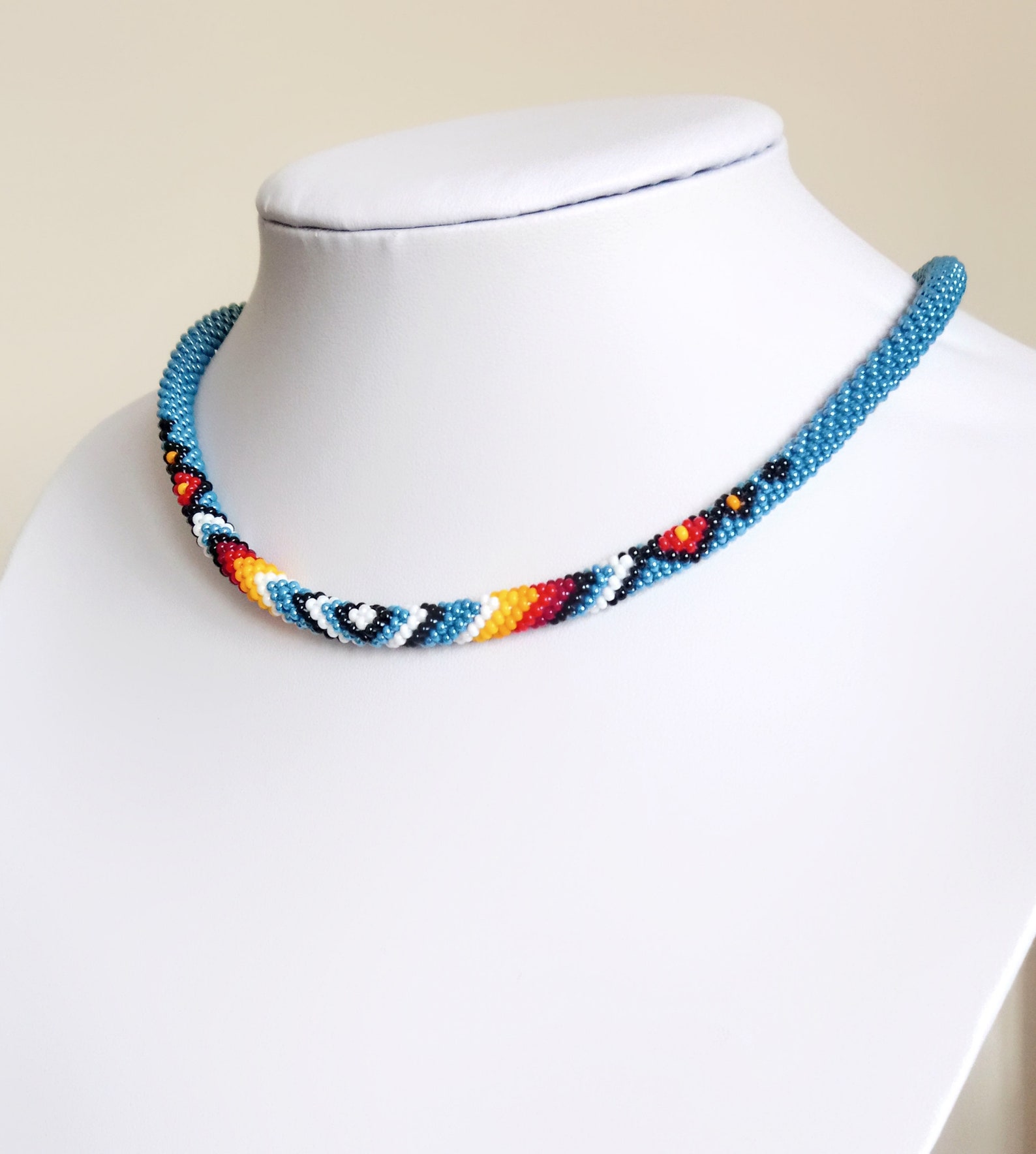 Thin Native American Beadwork Necklace Indian Jewelry Beaded - Etsy