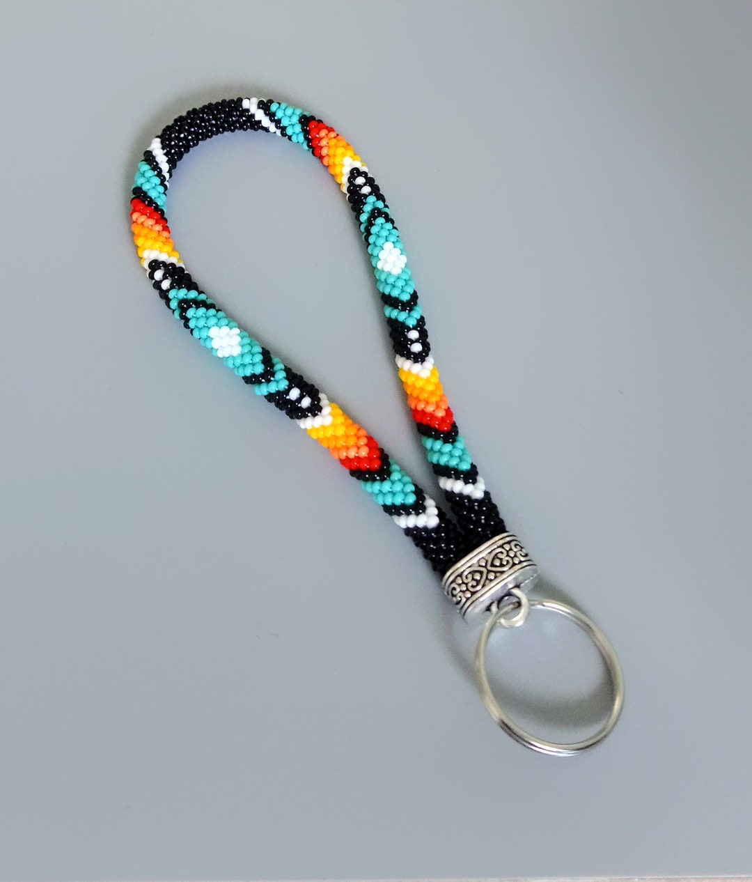 Czech Seed Bead Wristlet Keychain: Ethnic Inspired Jewelry - Etsy