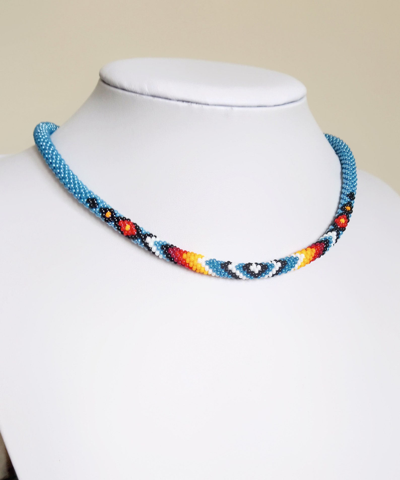 Thin Native American Beadwork Necklace Indian Jewelry Beaded - Etsy
