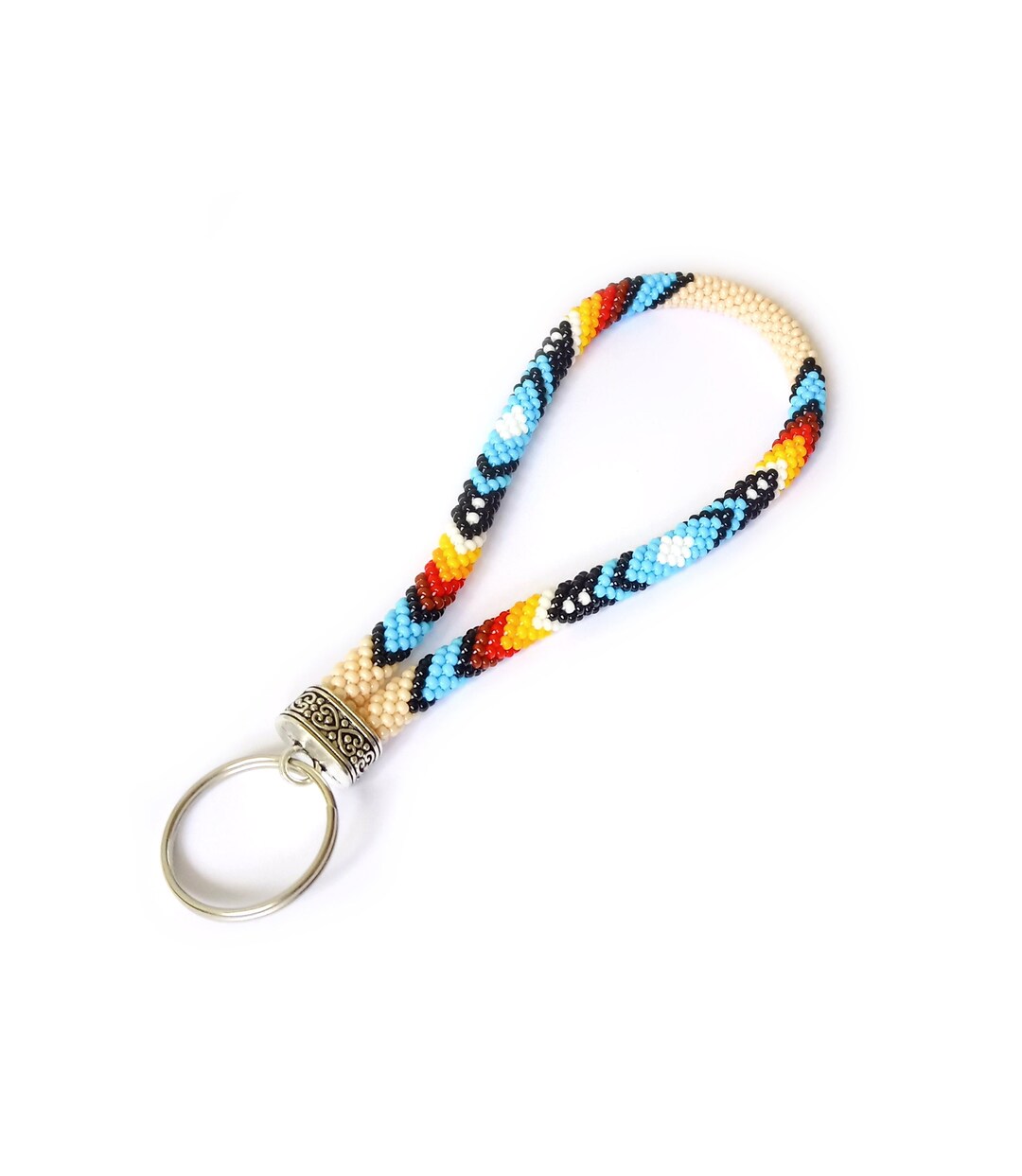 Cream Native American Indian Style Wristlet Keychain, Gifts for Her ...
