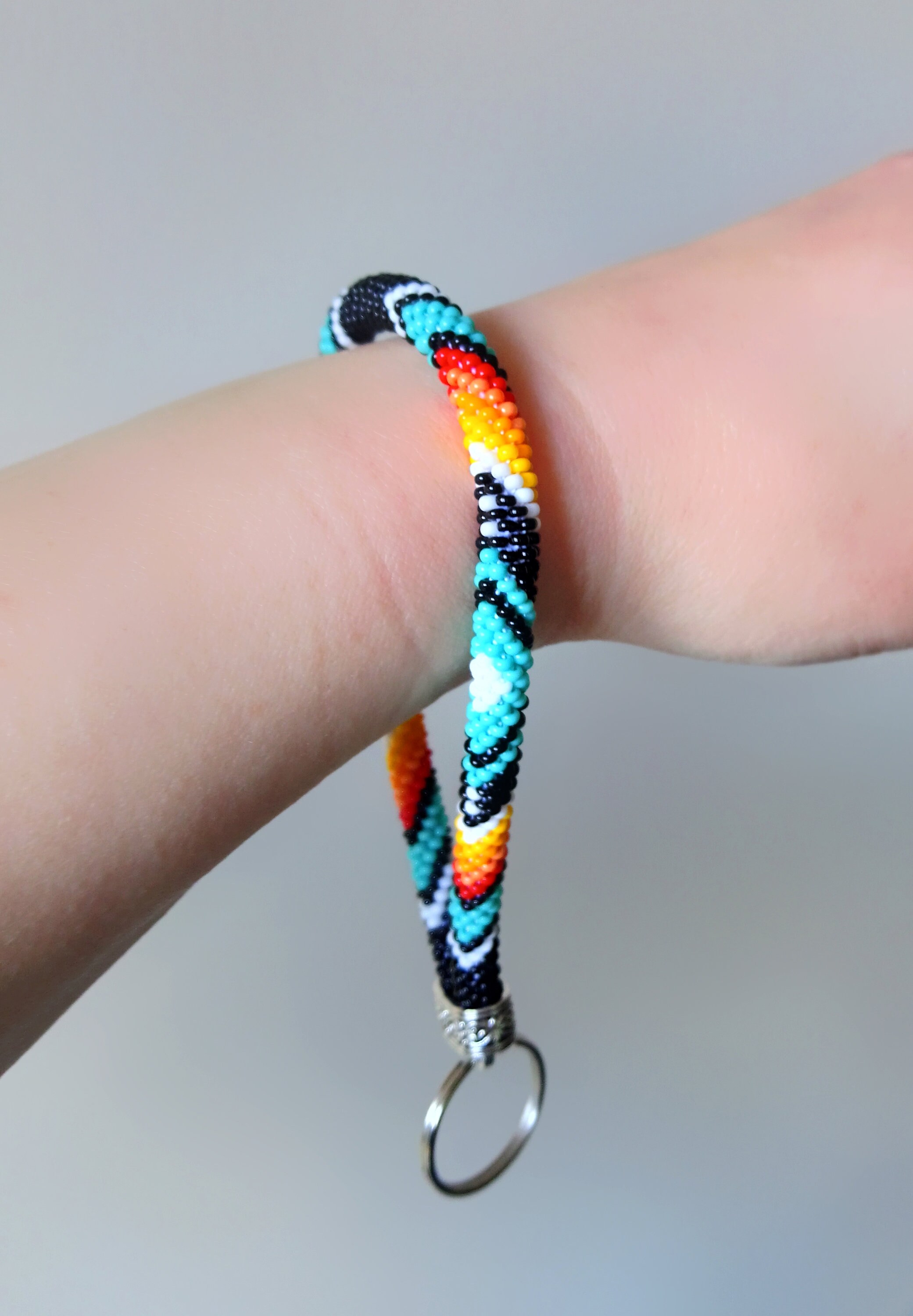 Czech Seed Bead Wristlet Keychain: Ethnic Inspired Jewelry - Etsy