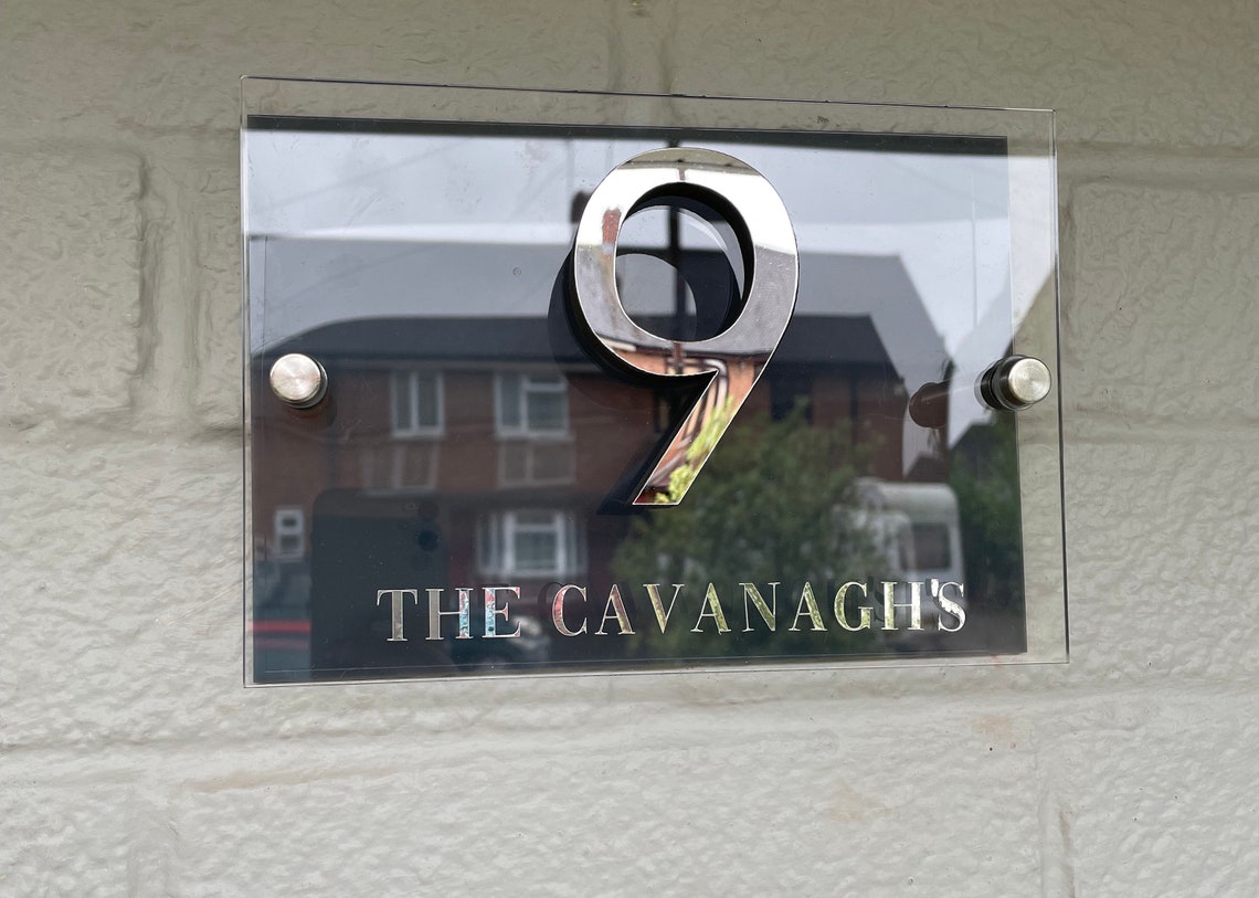 Acrylic House Sign Modern Contemporary Sign Double Plaque - Etsy