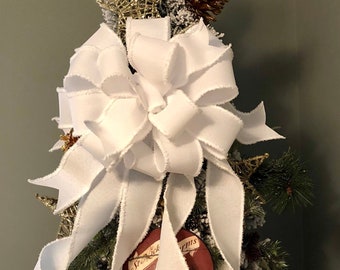 White Christmas Bow | Etsy