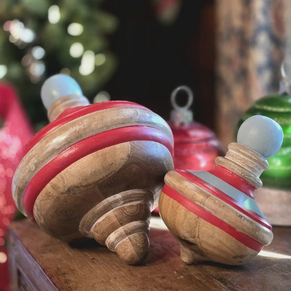Wooden Spinning Tops - Etsy