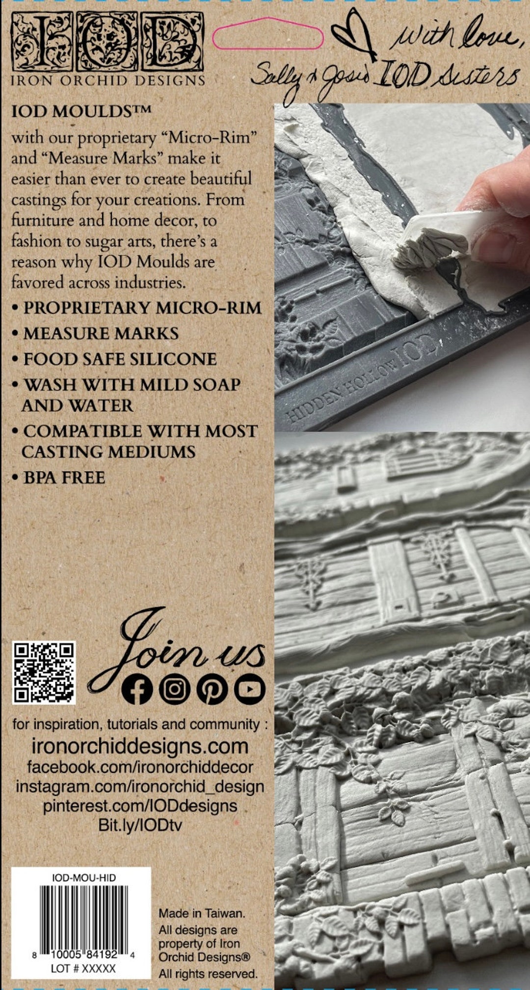 IOD Hidden Hollow Decor Mould, Mini Art Frames Casting Mould for Crafts ...