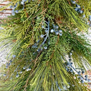 Artificial Juniper Swag for Front Door, Pine Christmas Wreath for Door ...