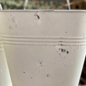 Farmhouse Distressed White Metal Wall Pocket, Rustic Hanging Planter ...