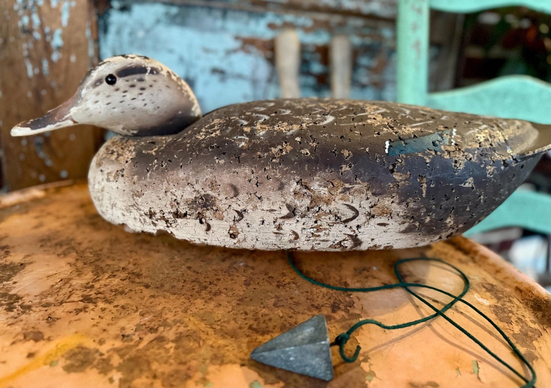 Vintage Duck Decoy, Antique Cork Duck Decoy, Cabin Decor, Mantle Decor ...