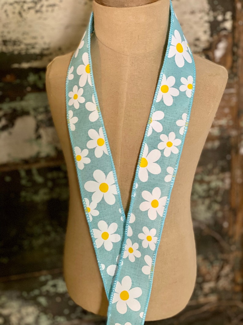 Daisy Flower Wired Ribbon 1.5 x 10 YARD ROLL 3 colors | Etsy