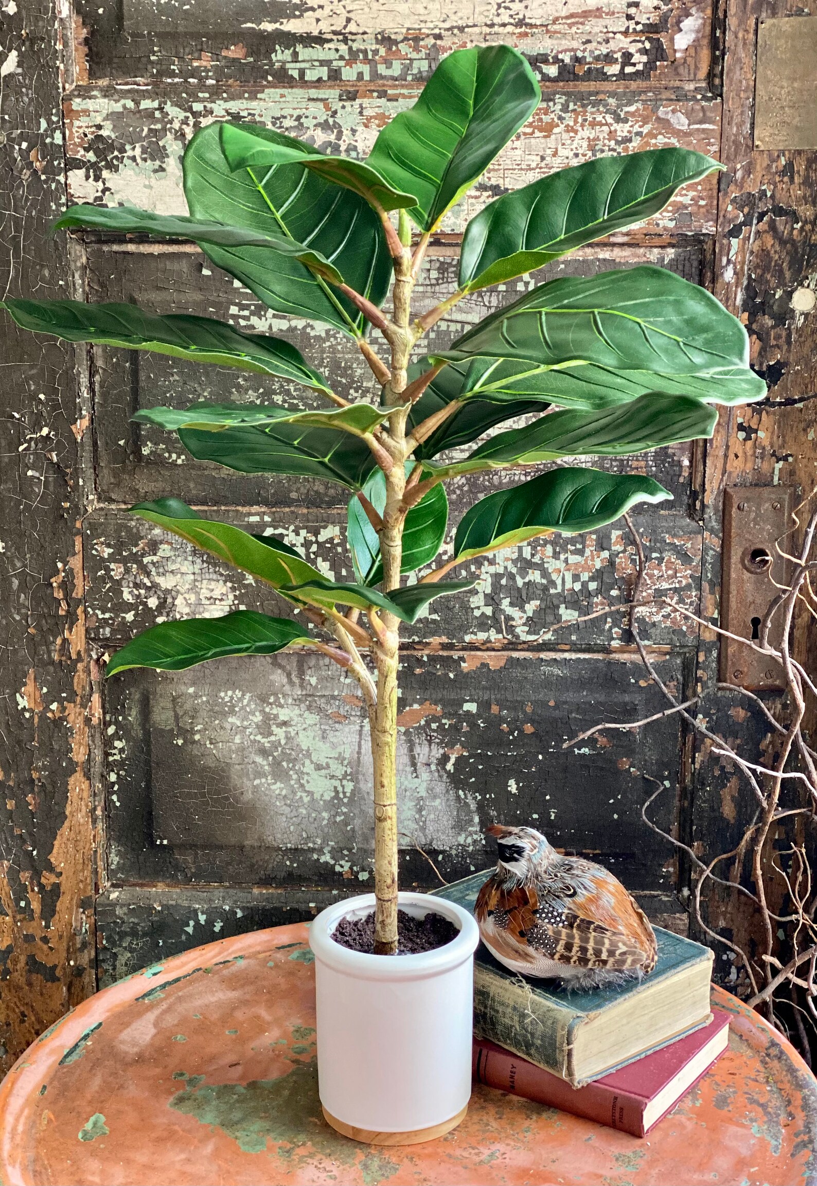 Artificial Real Touch Potted Fiddle Leaf Fig Tree Tabletop - Etsy