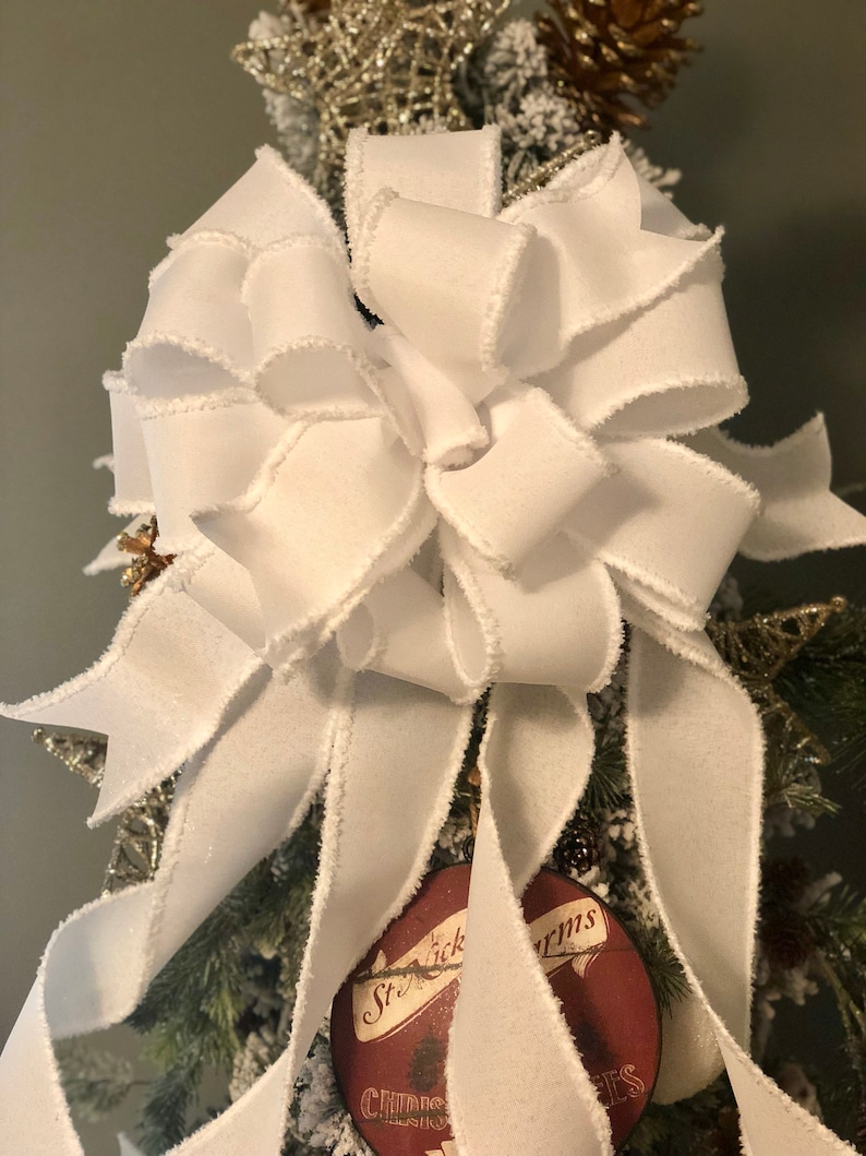 The Vanna White Oversized Christmas Tree Topper Bowxl Bow For Etsy